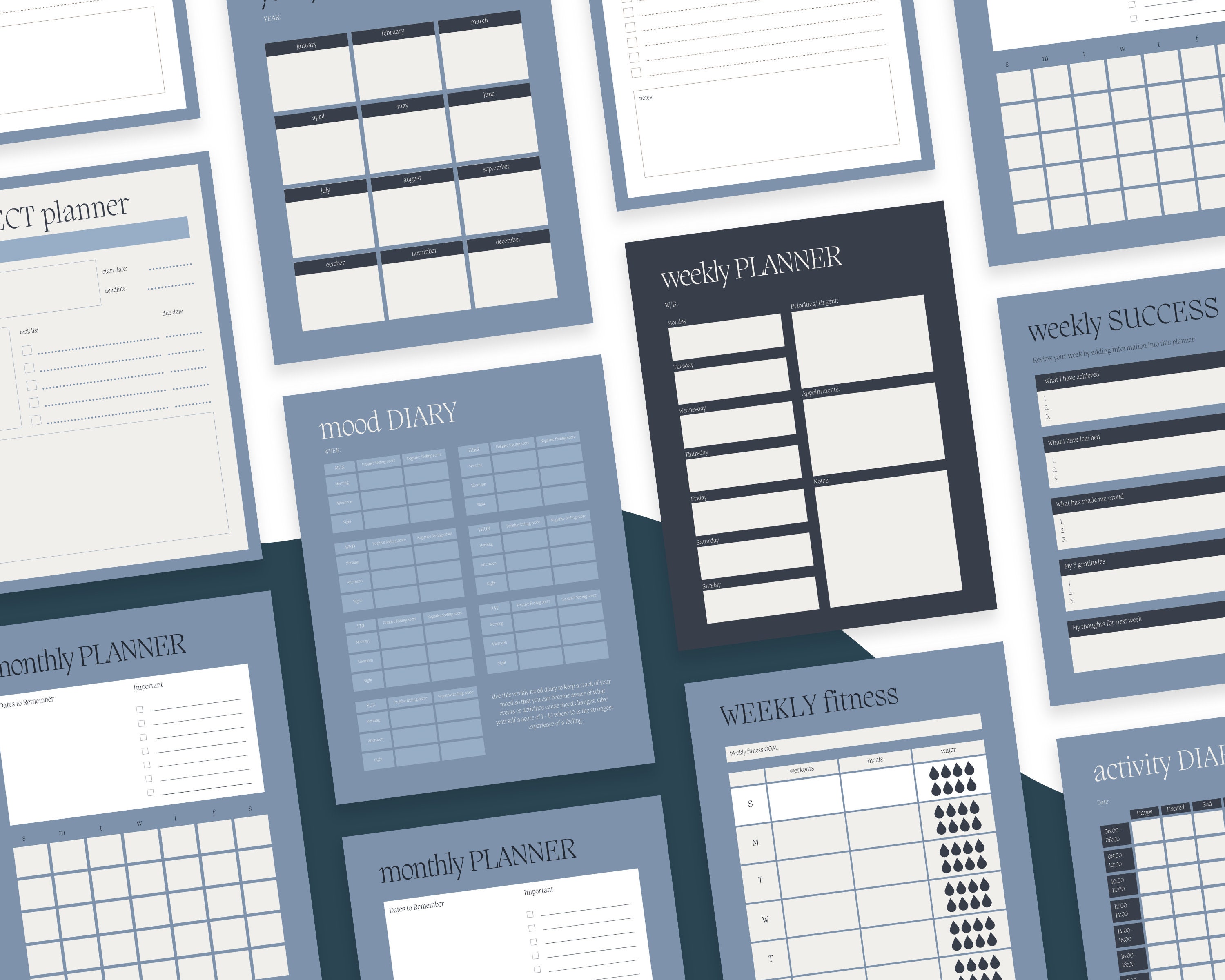 Planner Template Bundle, Planner Printable, Planner Digital, Planner ...