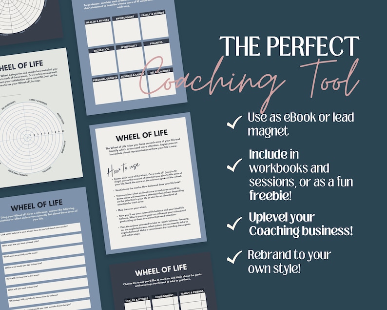 Wheel of Life Worksheet Printable Coaching Tool Life Balance Assessment ...