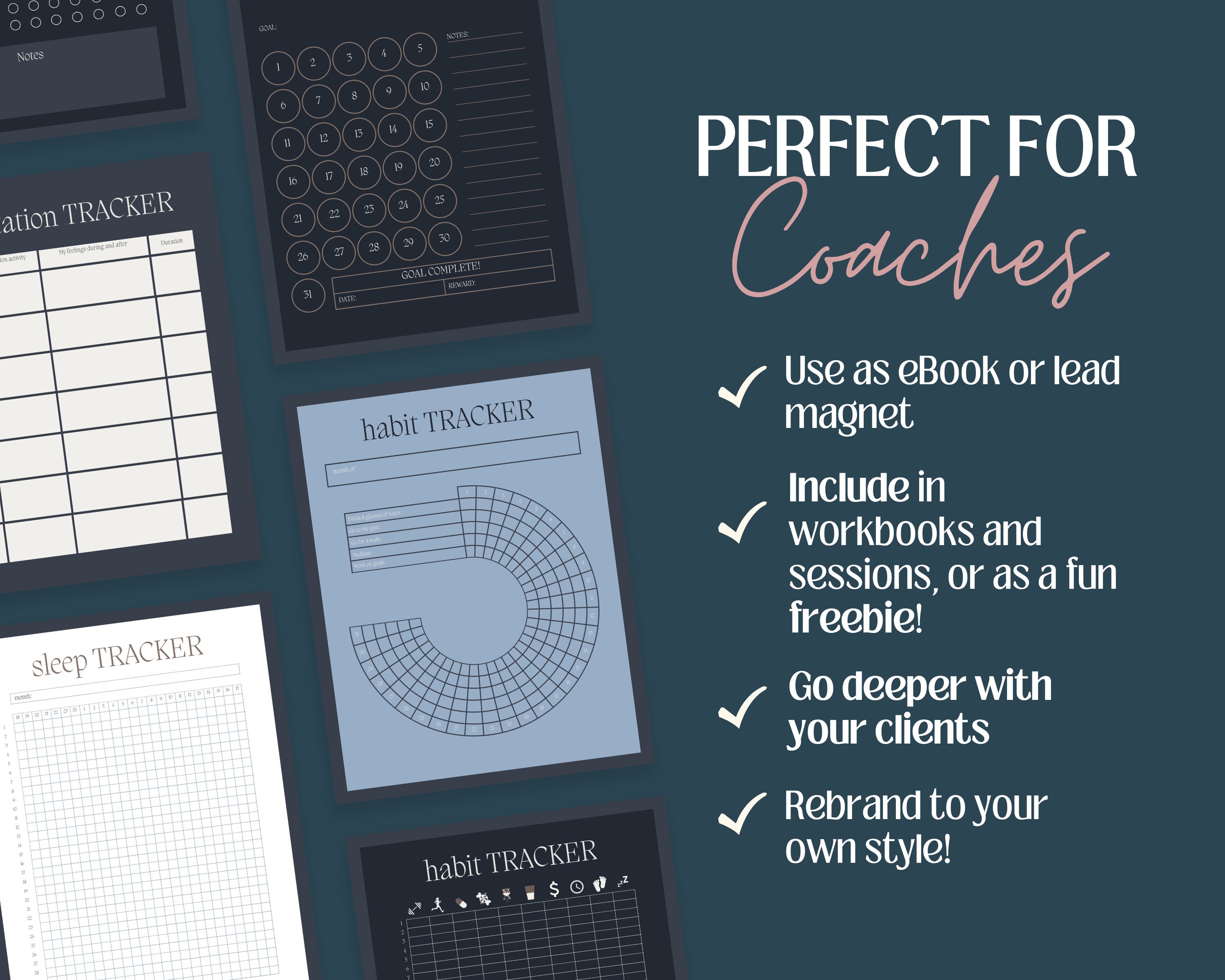 Tracker Template Bundle, Habit Tracker Printable, Sleep Tracker, Mood ...