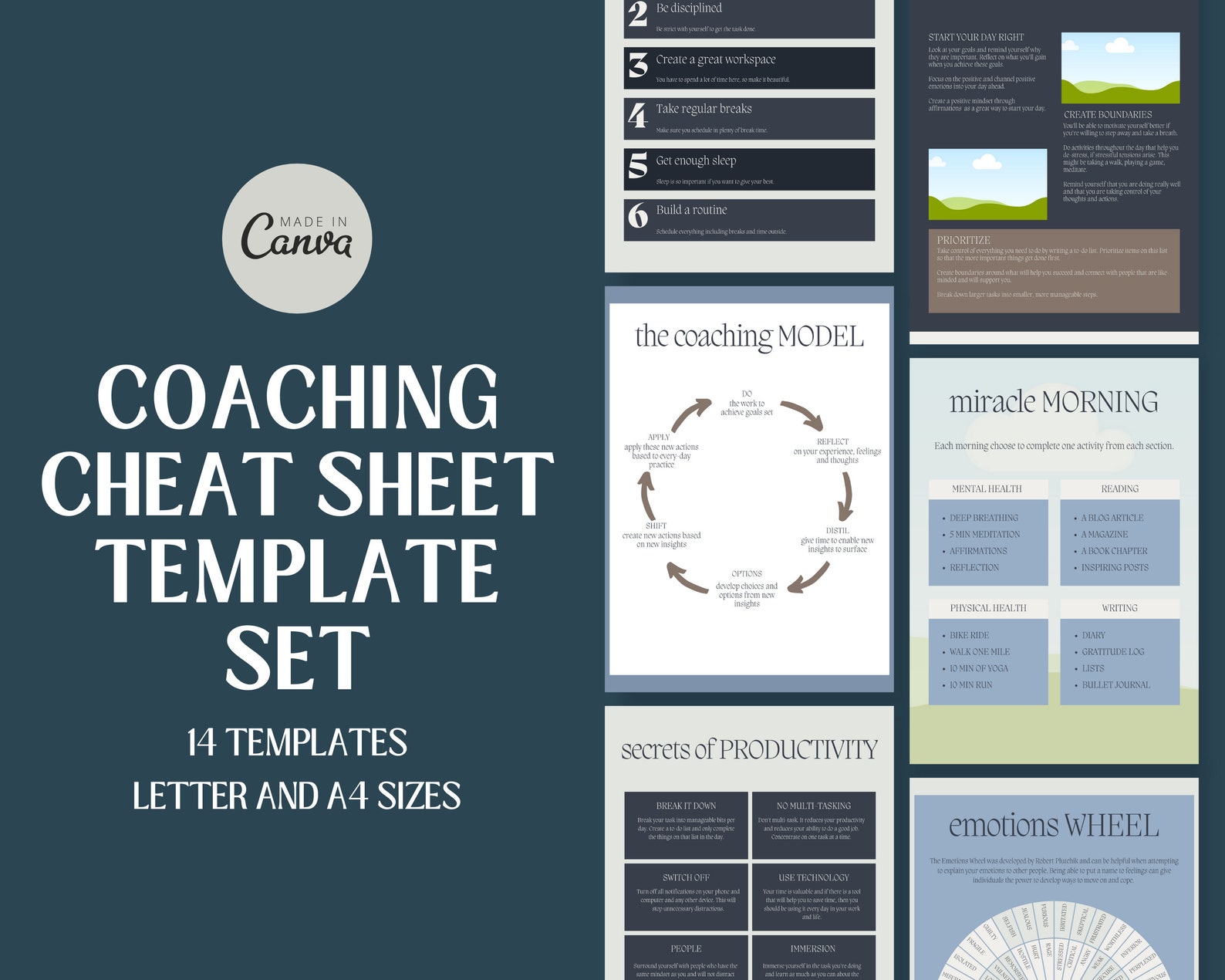Coaching Worksheet Template Bundle, Coaching Cheat Sheets, Life ...
