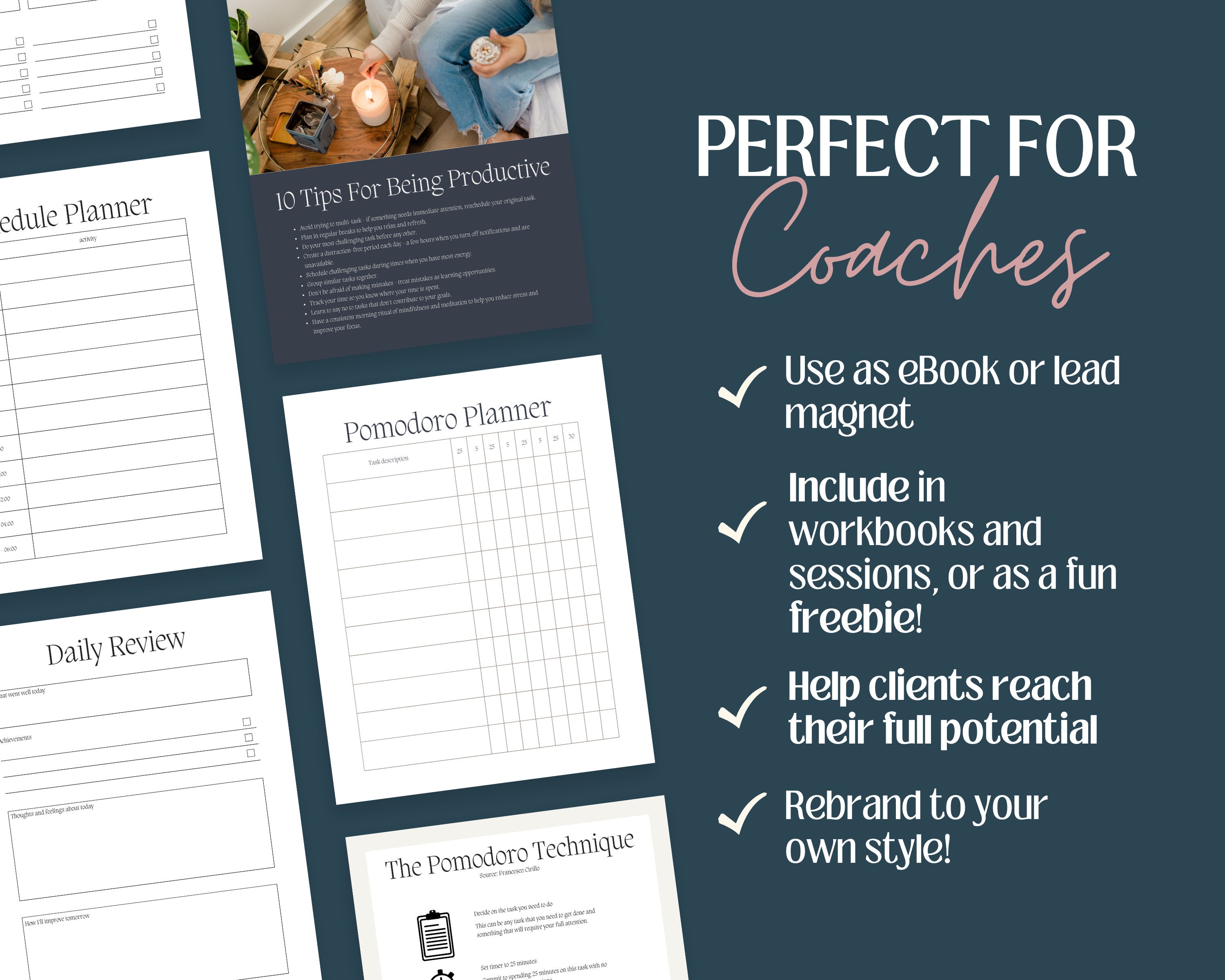 Productivity Planner Template Bundle, Planner Canva Templates ...