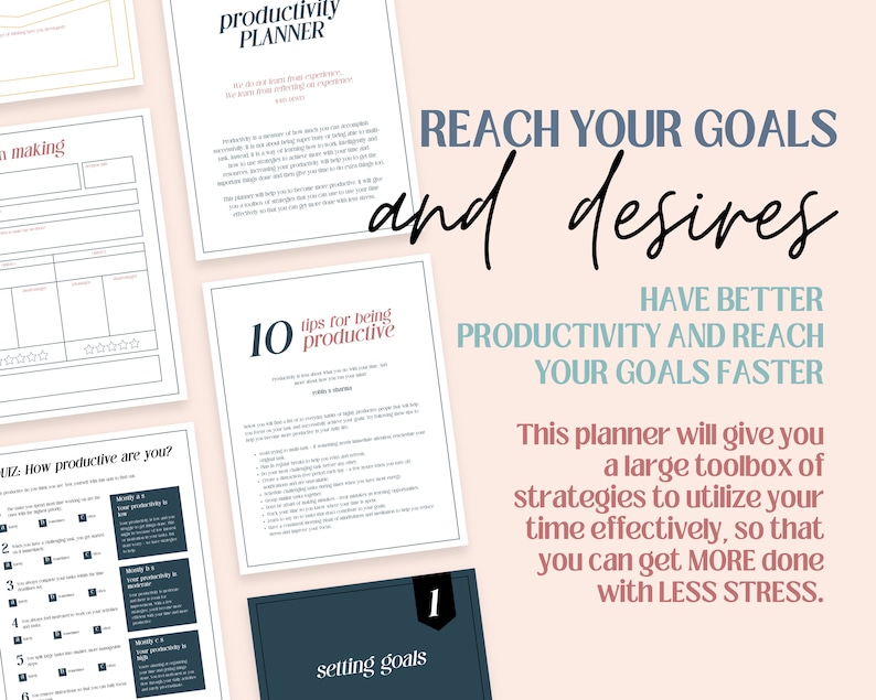 Productivity Planner Printable, Printable Planner, Productivity Journal ...