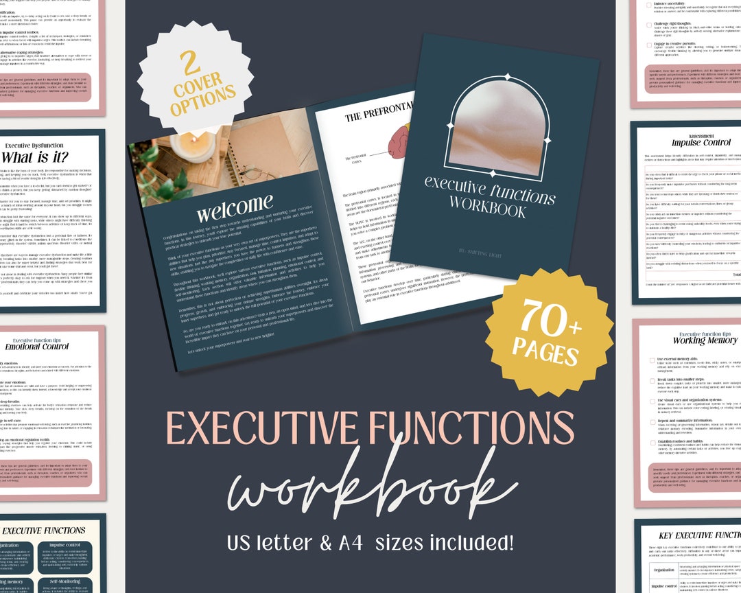 Executive Functions Workbook: Printable Therapy Tools for Mental Health ...