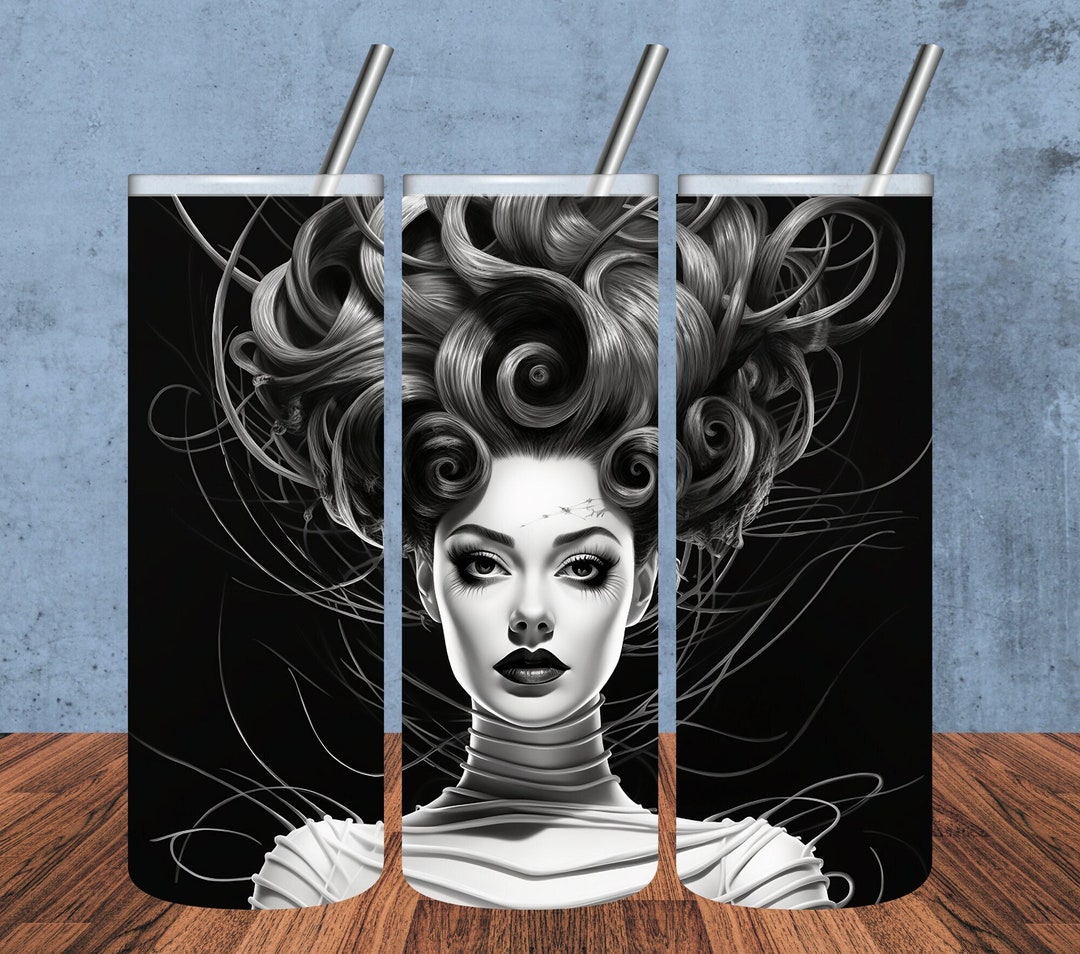Bride of Frankenstein Tumbler Wrap, 20 Oz Skinny Tumbler Wrap Design ...