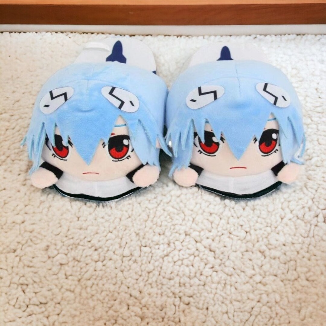 Unique EVANGELION Rei Cotton Slippers: Cozy Anime Plush Footwear for ...