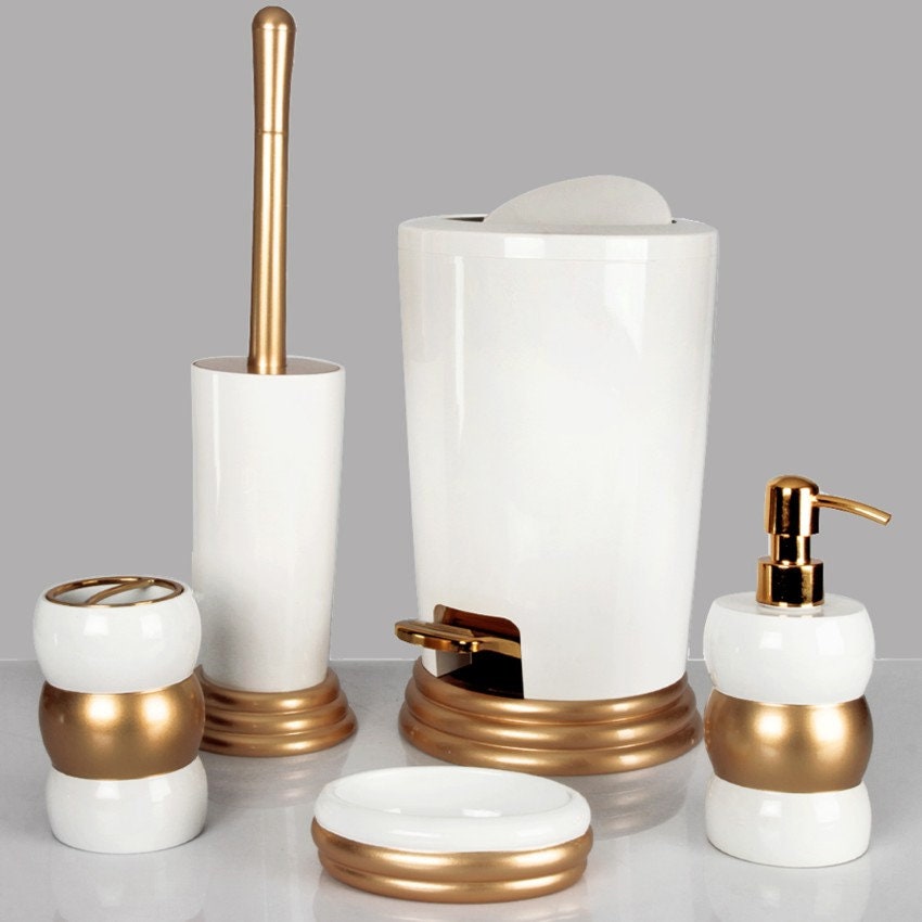 Mademoiselle 5 Piece Bath Accessory Set - Etsy