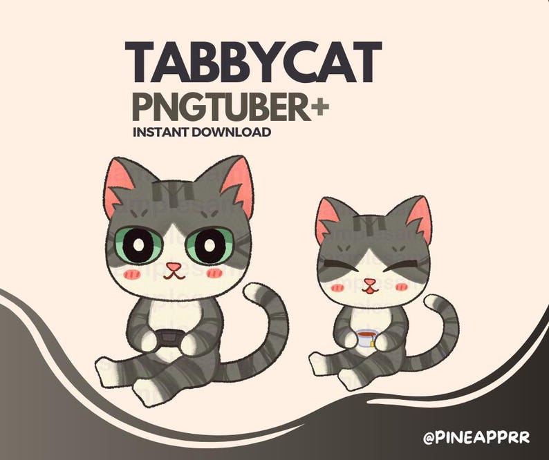 Tabby Cat Pngtuber | Pngtuber Plus | VEADOTUBE | Reactive Image - Etsy