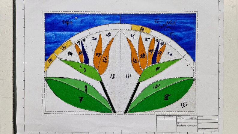 Edwardian Style Leadlight Stained Glass Panel - Birds of Paradise - Etsy