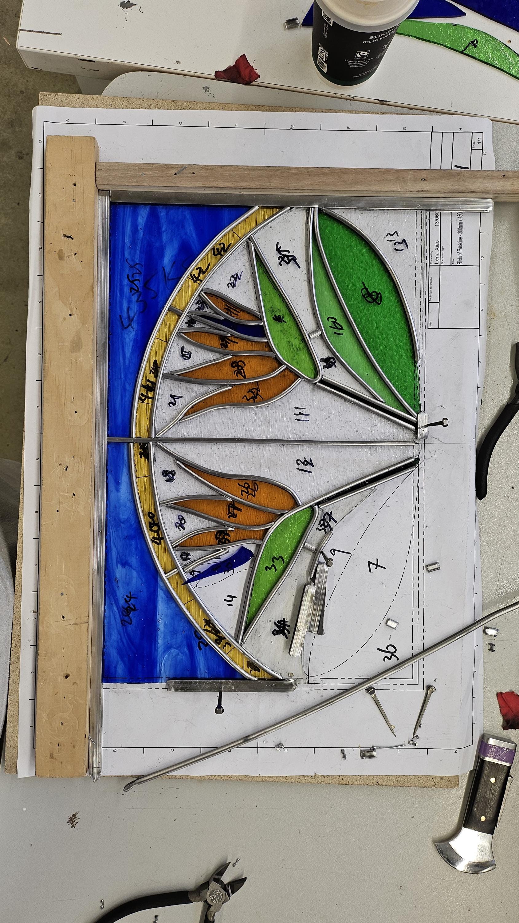 Edwardian Style Leadlight Stained Glass Panel - Birds of Paradise - Etsy