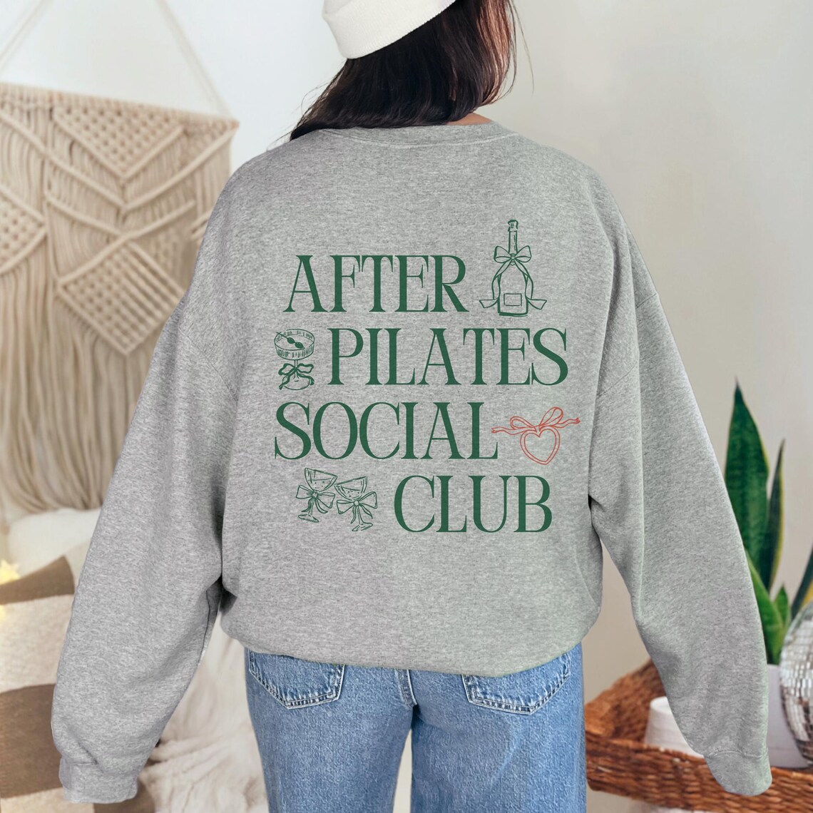 Pilates Sweatshirt Social Club Trendy Fitness Crewneck for Her Pullover ...