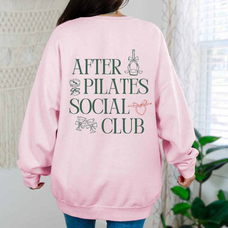 Pilates Sweatshirt Social Club Trendy Fitness Crewneck for Her Pullover ...