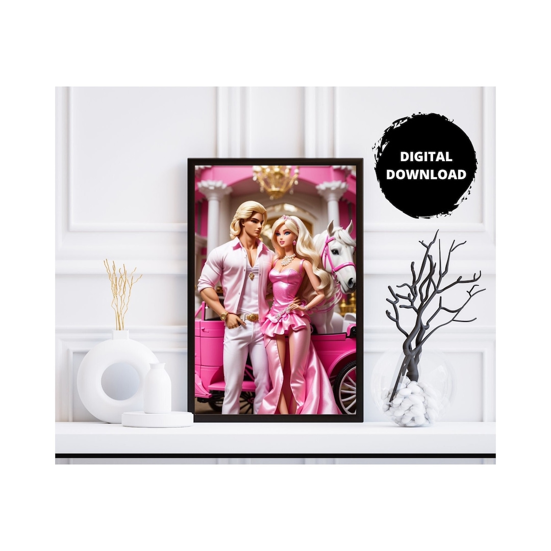Barbie Wall Art Barbie Horse Digital Print Barbie Poster Barbie and Ken ...