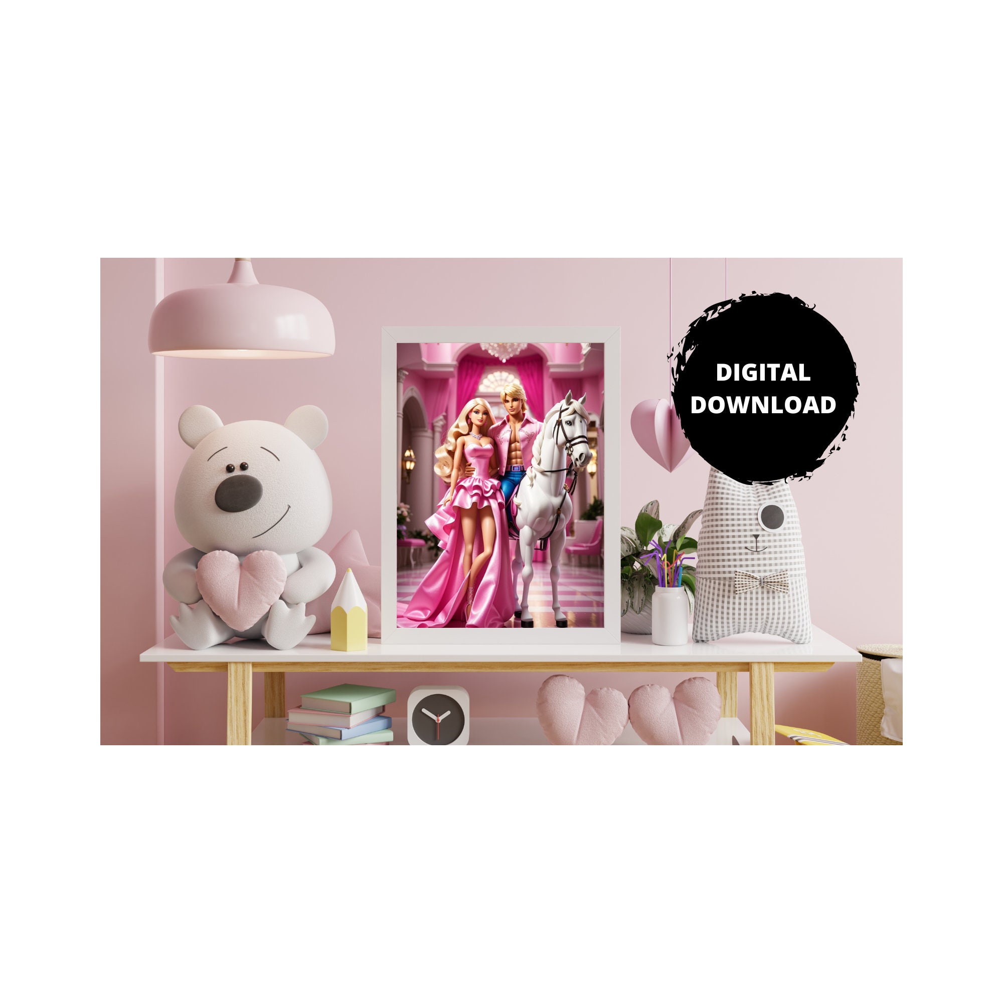Barbie Wall Art Barbie Horse Digital Print Barbie Poster Barbie and Ken ...