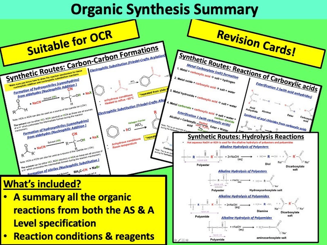 A Level Chemistry: Organic Synthesis (OCR) - Etsy