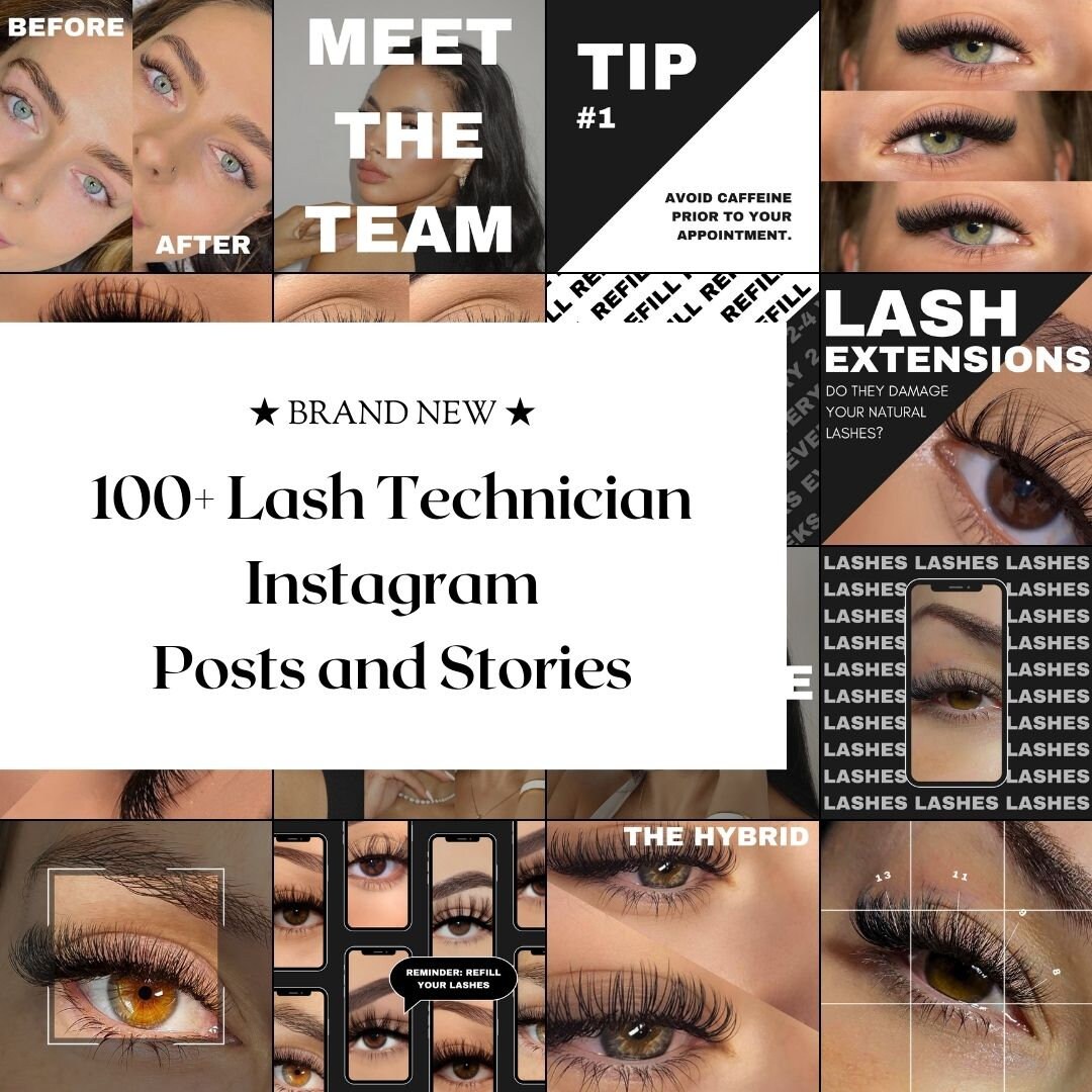 100+ Lash Tech Instagram Post and Story Templates | Lash Artist Social ...