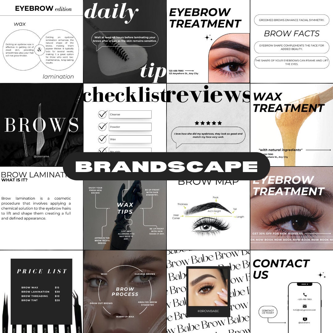 50 Brow Tech Templates Brow Lamination Reels Brow Wax Templates Brow ...