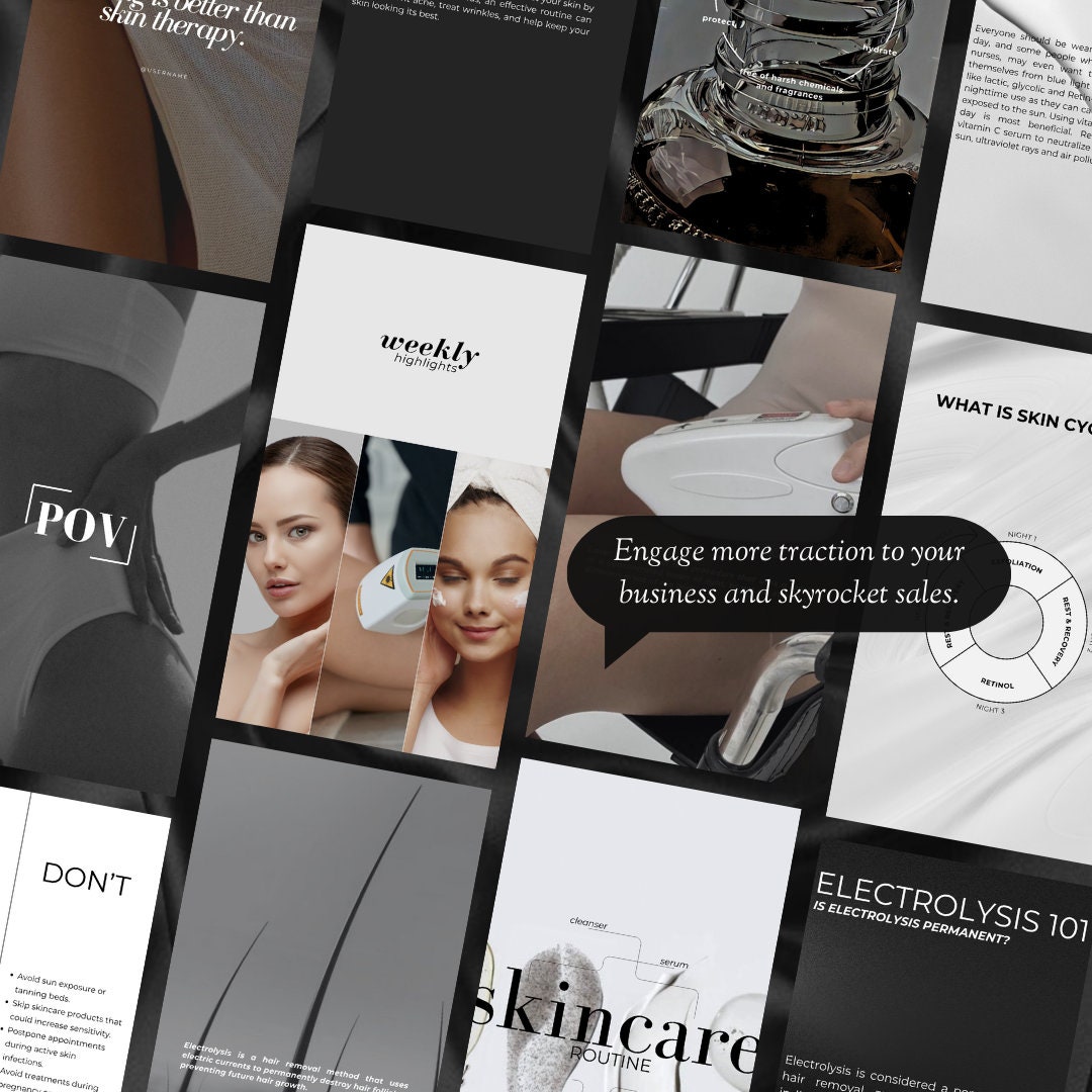 175+ Luxury Laser, Electrolysis and Skincare Instagram Bundle | Laser ...