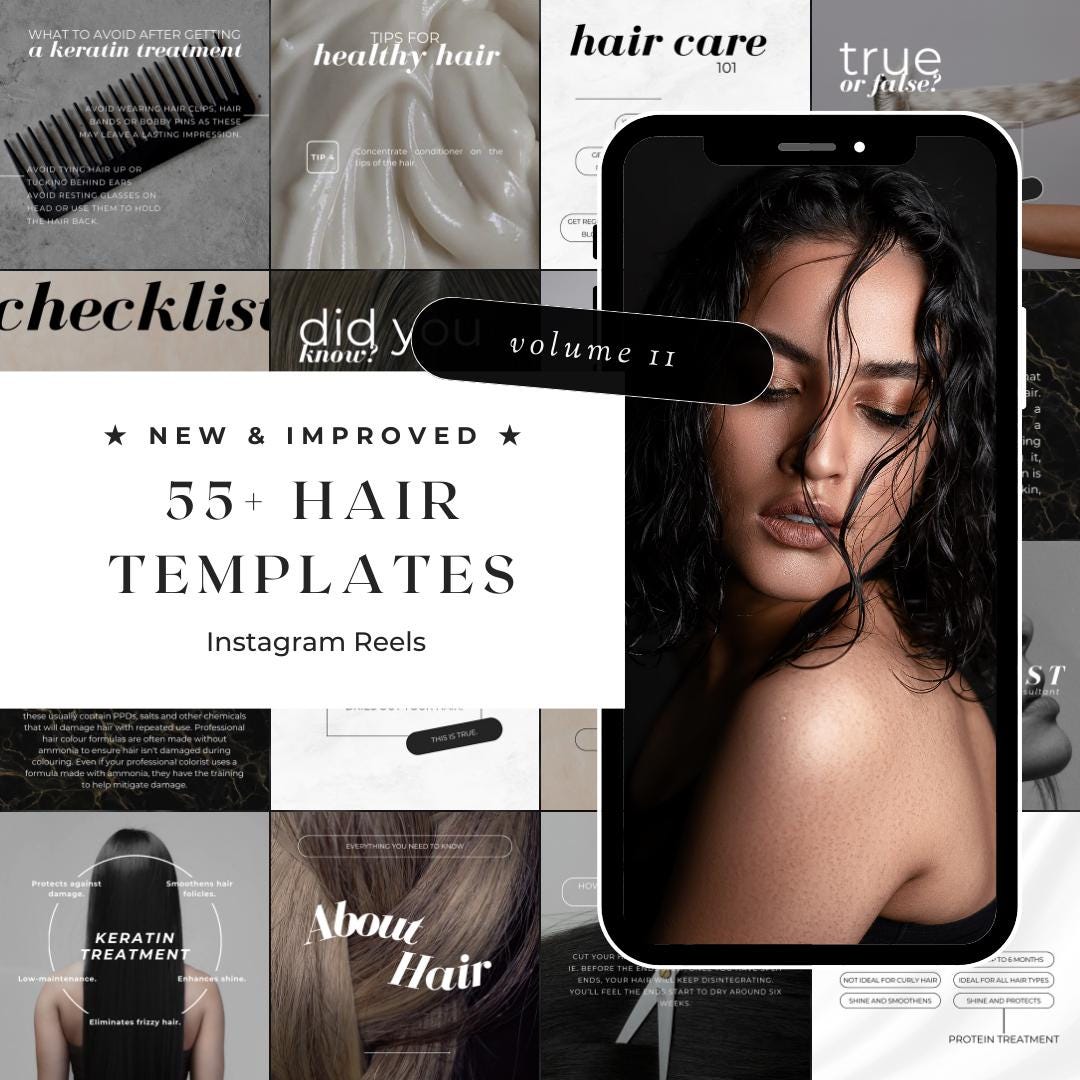 55+ Luxury Hair Templates | Hairstylist Hairdresser Reels | Hair Salon ...