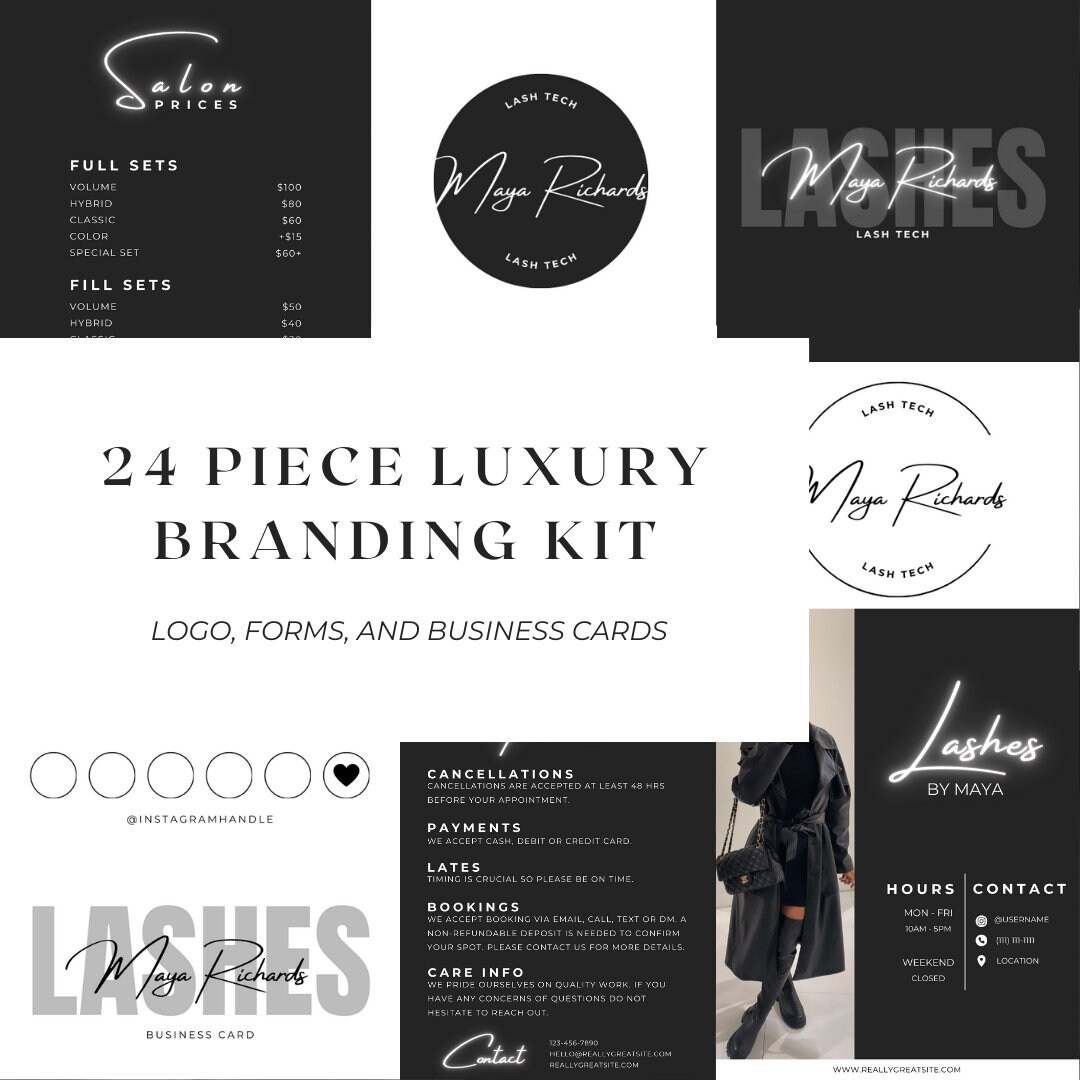 24 Luxury Black and White Branding Kit | Logo, Form, Business Card ...