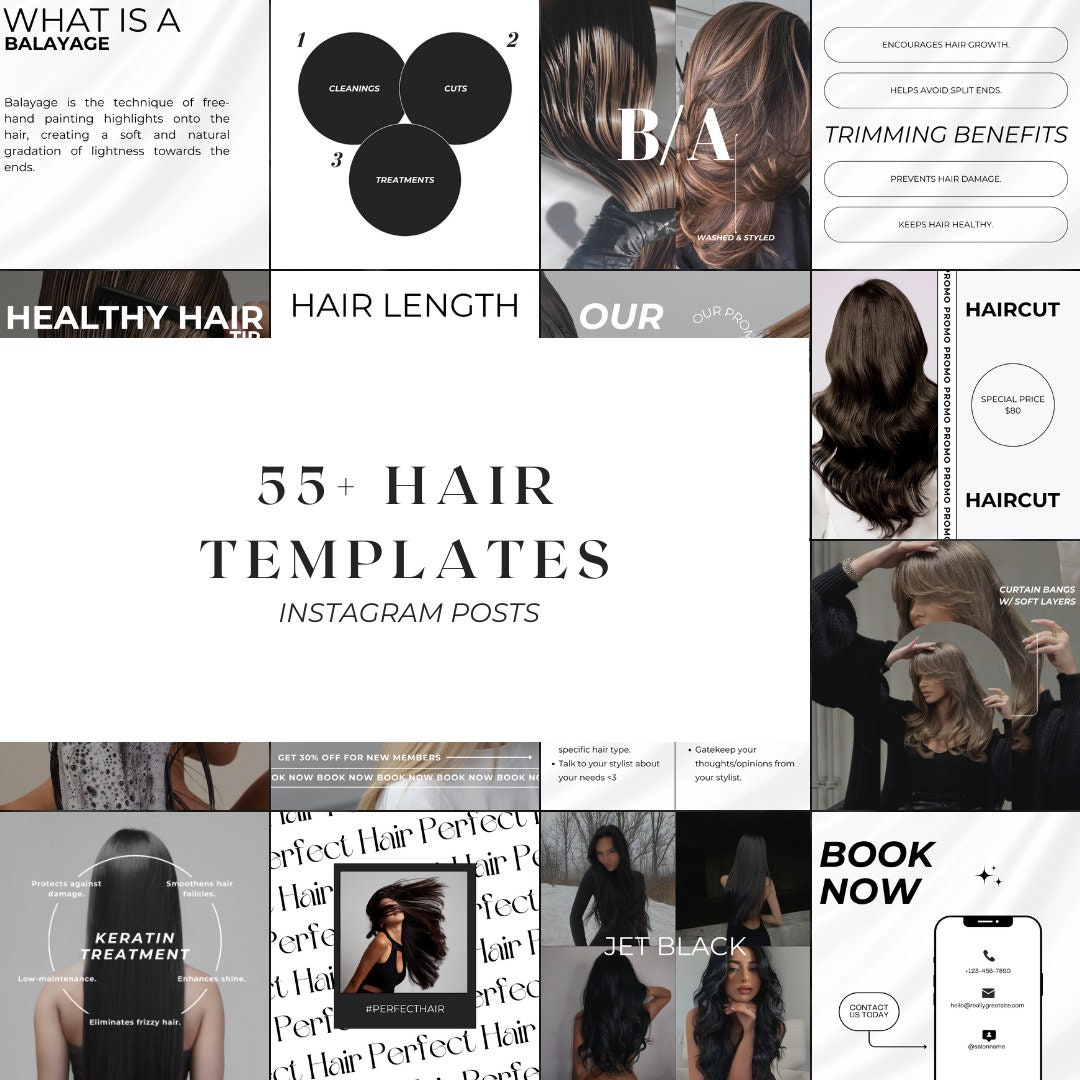 55+ Luxury Hair Templates Instagram Posts | Hairstylist Templates ...
