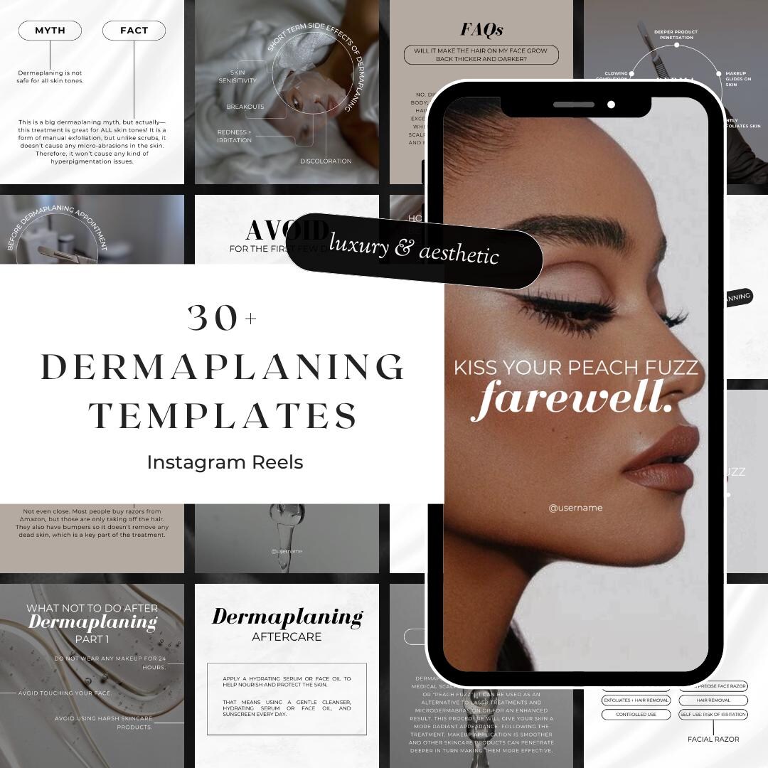 30+ Dermaplaning Instagram Templates | Facial Templates | Esthetician ...