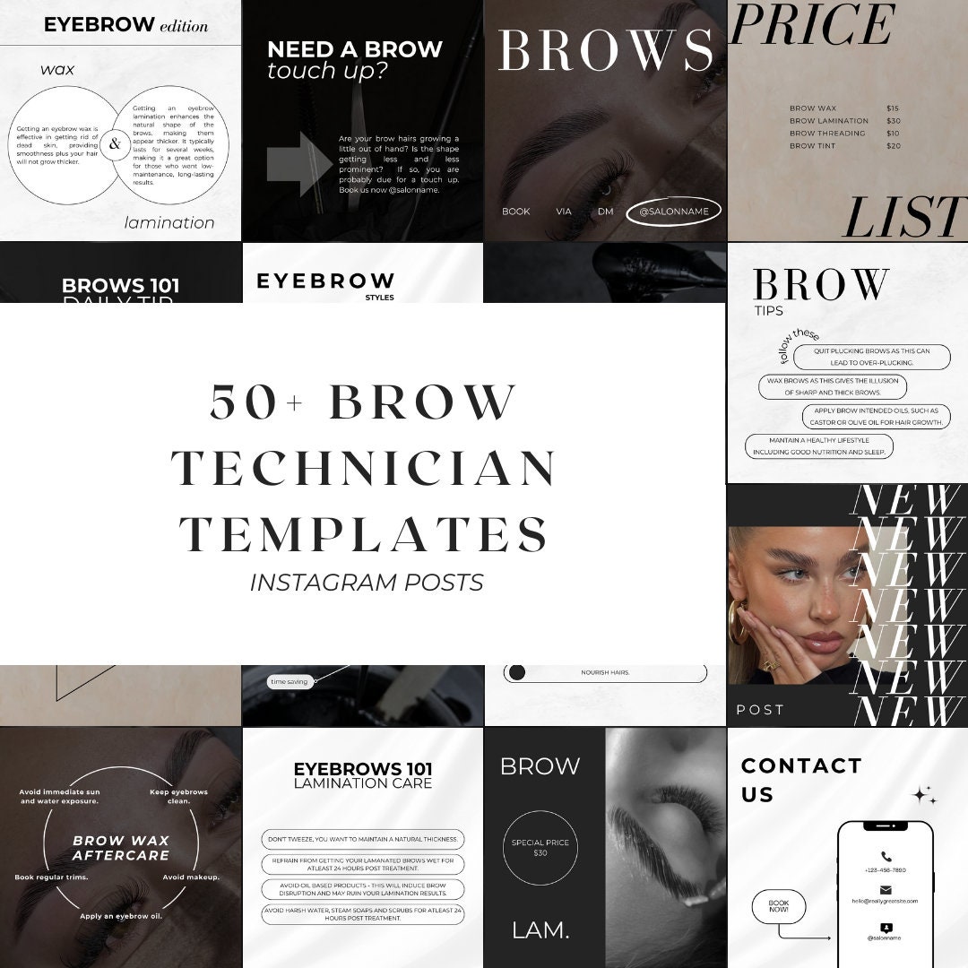 50+ Luxury Brow Tech Instagram Posts | Brow Lamination Posts | Brow Wax ...