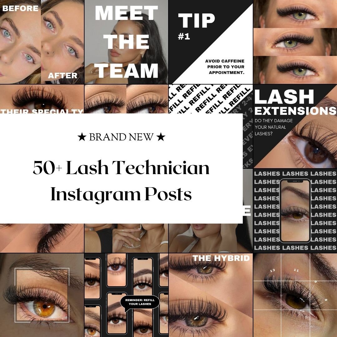 NEW Lash Tech Instagram Post Templates | Lash Artists Social Media ...