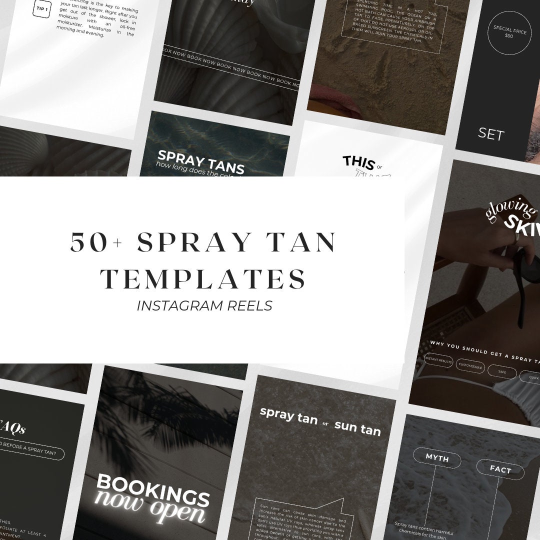 50+ Spray Tan Instagram Reels | Spray Tan Templates | Spray Tanning ...