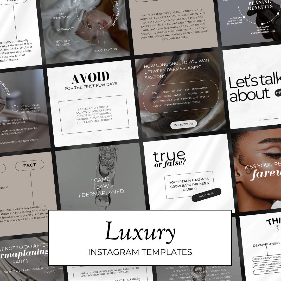 30+ Dermaplaning Instagram Templates | Facial Templates | Esthetician ...