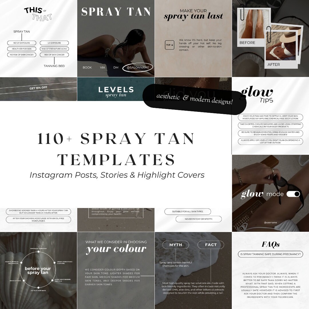 110+ Luxury Spray Tan Instagram Templates | Spray Tan Artist Posts and ...
