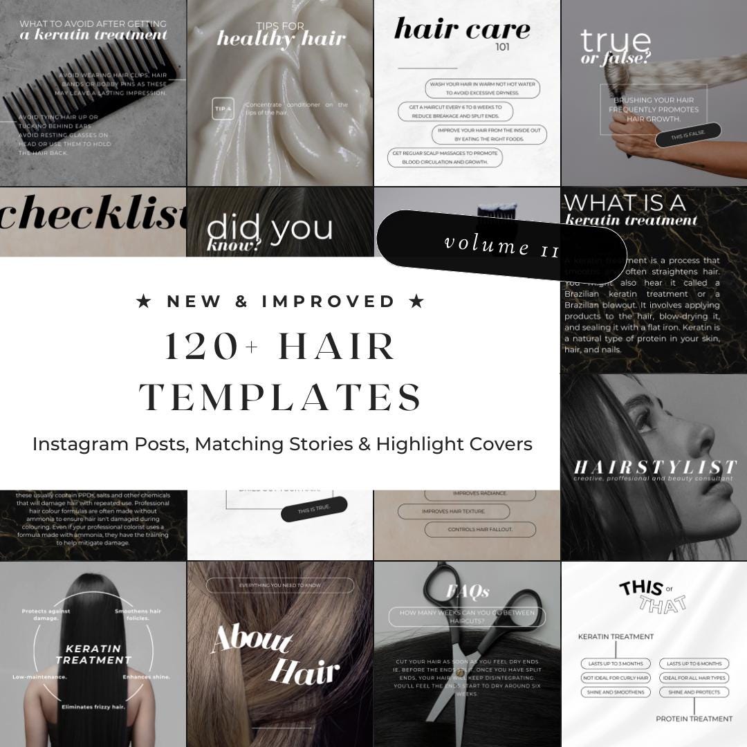 120+ Luxury Hair Templates | Hairstylist Hairdresser Hair Salon Posts ...