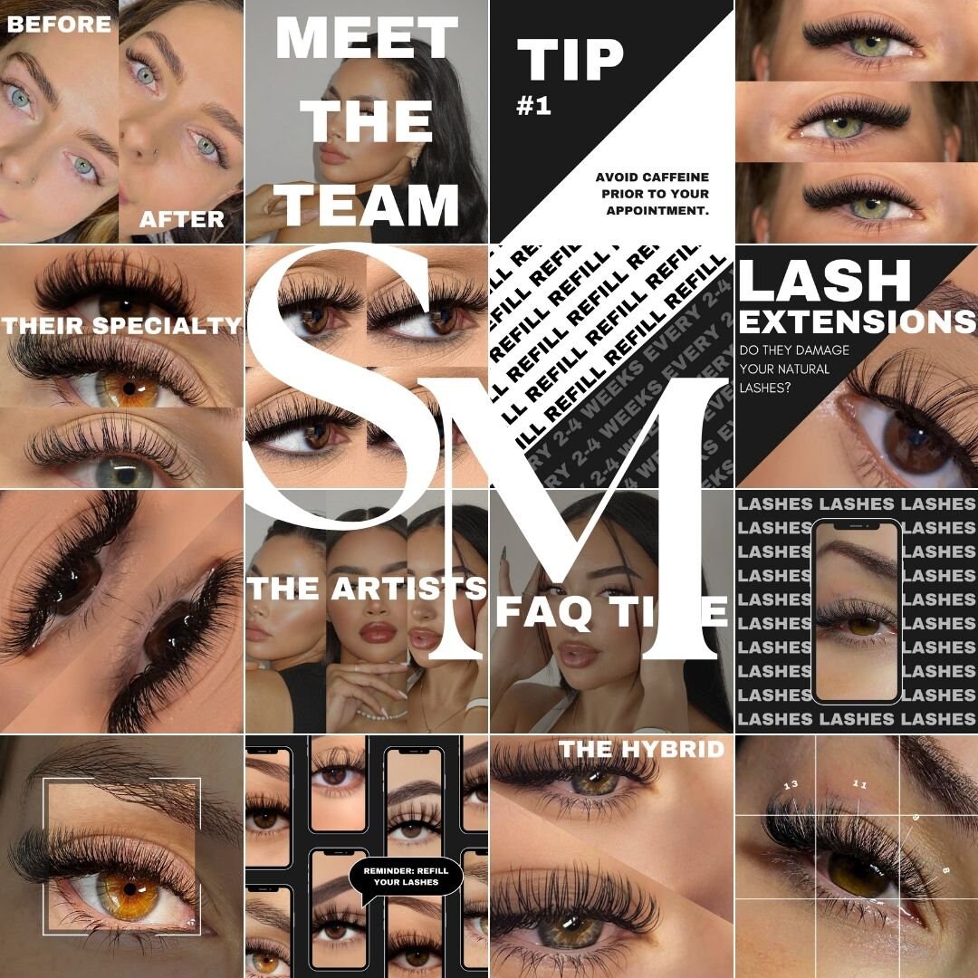 100 Lash Tech Instagram Post and Story Templates Lash Artist Social ...