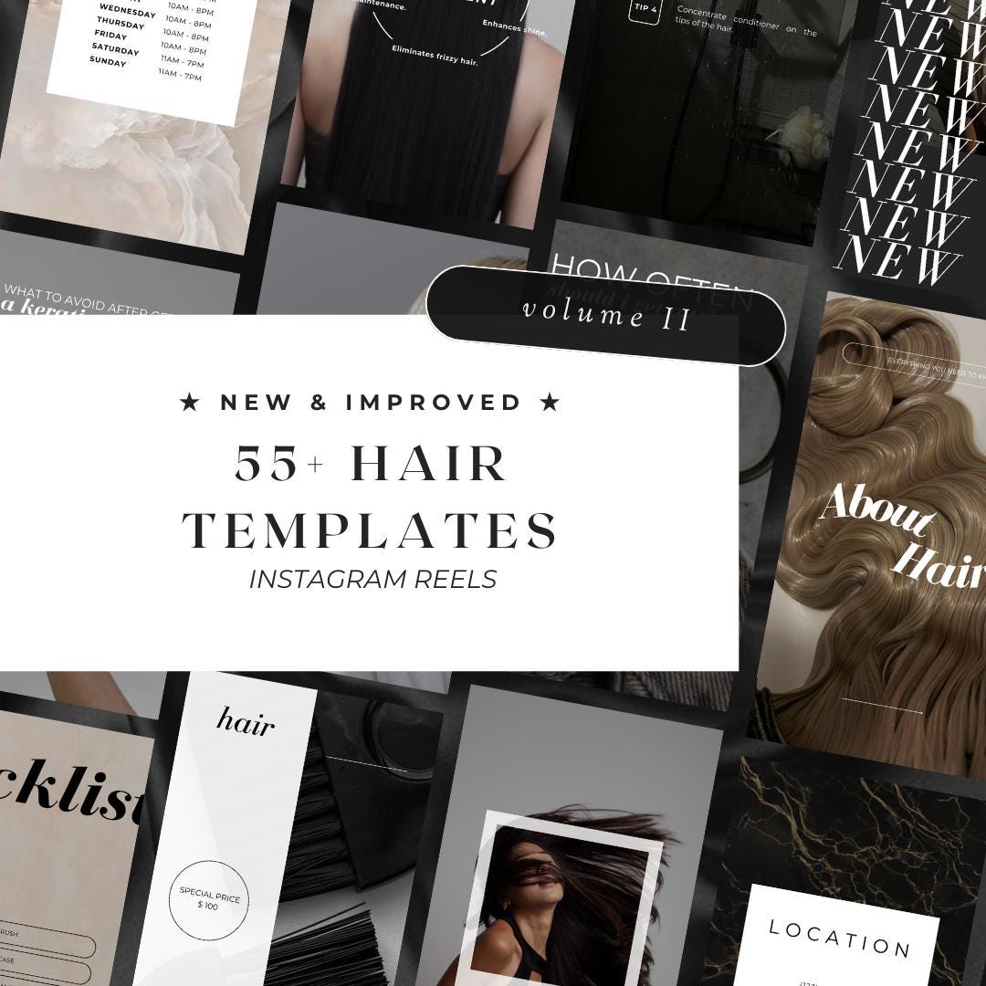 55 Luxury Hair Templates Hairstylist Hairdresser Reels Hair Salon Reels ...