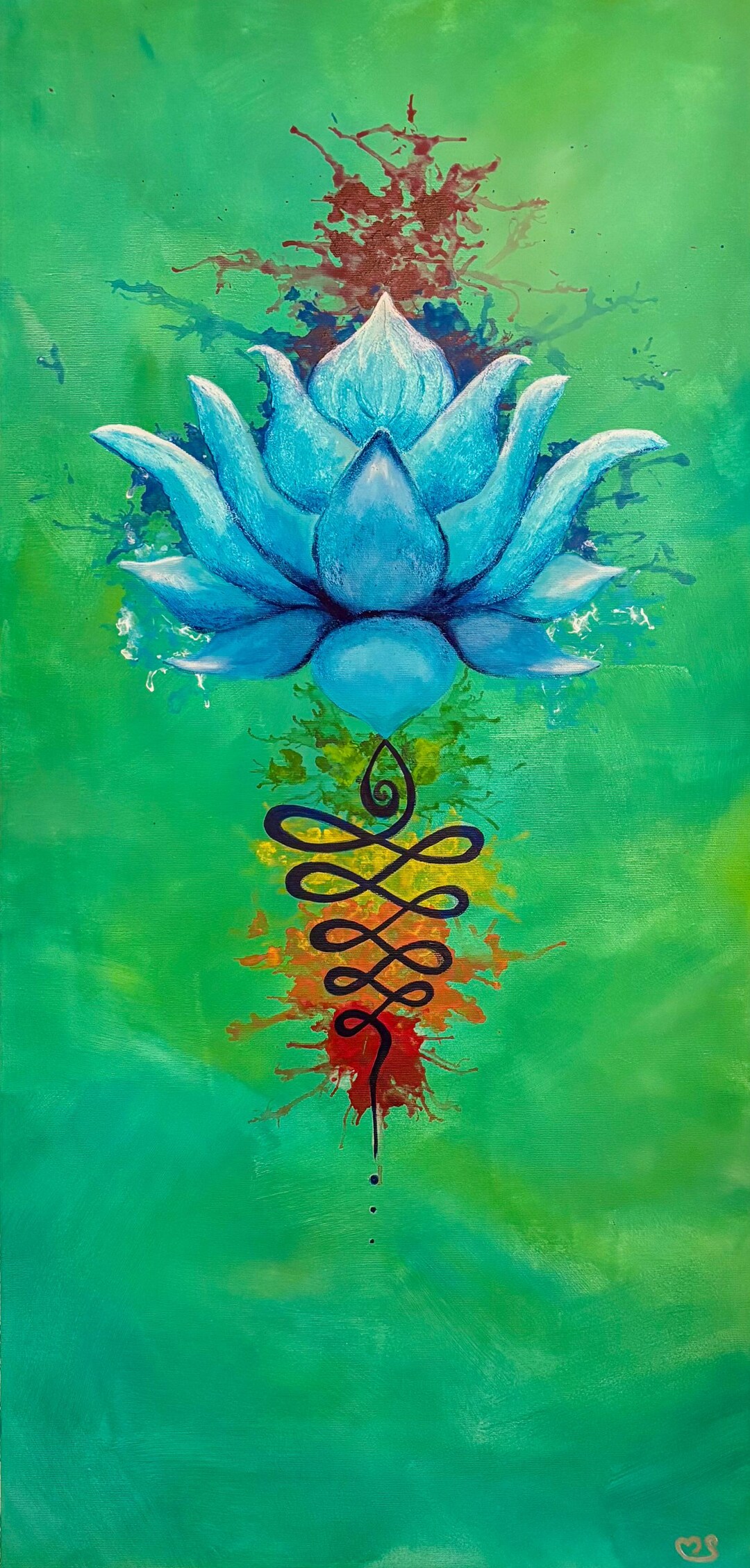 Lotus and Chakras - Original Acrylic on Canvas, 50 X 100cm - Etsy