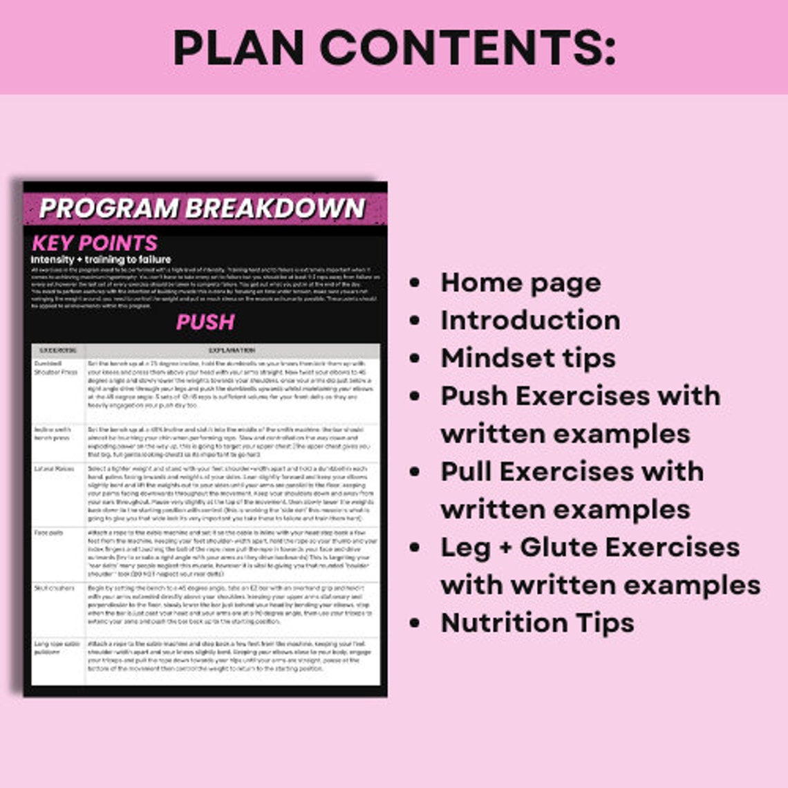 Women's Workout Plan PDF, Push Pull Legs Glutes Workout Plan, Glute ...