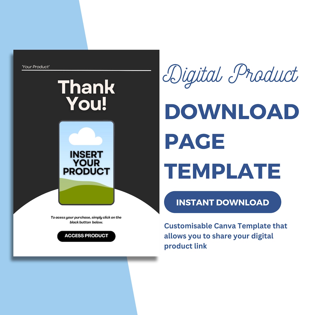 Download Link Page Template, Canva Template for Selling Digital ...