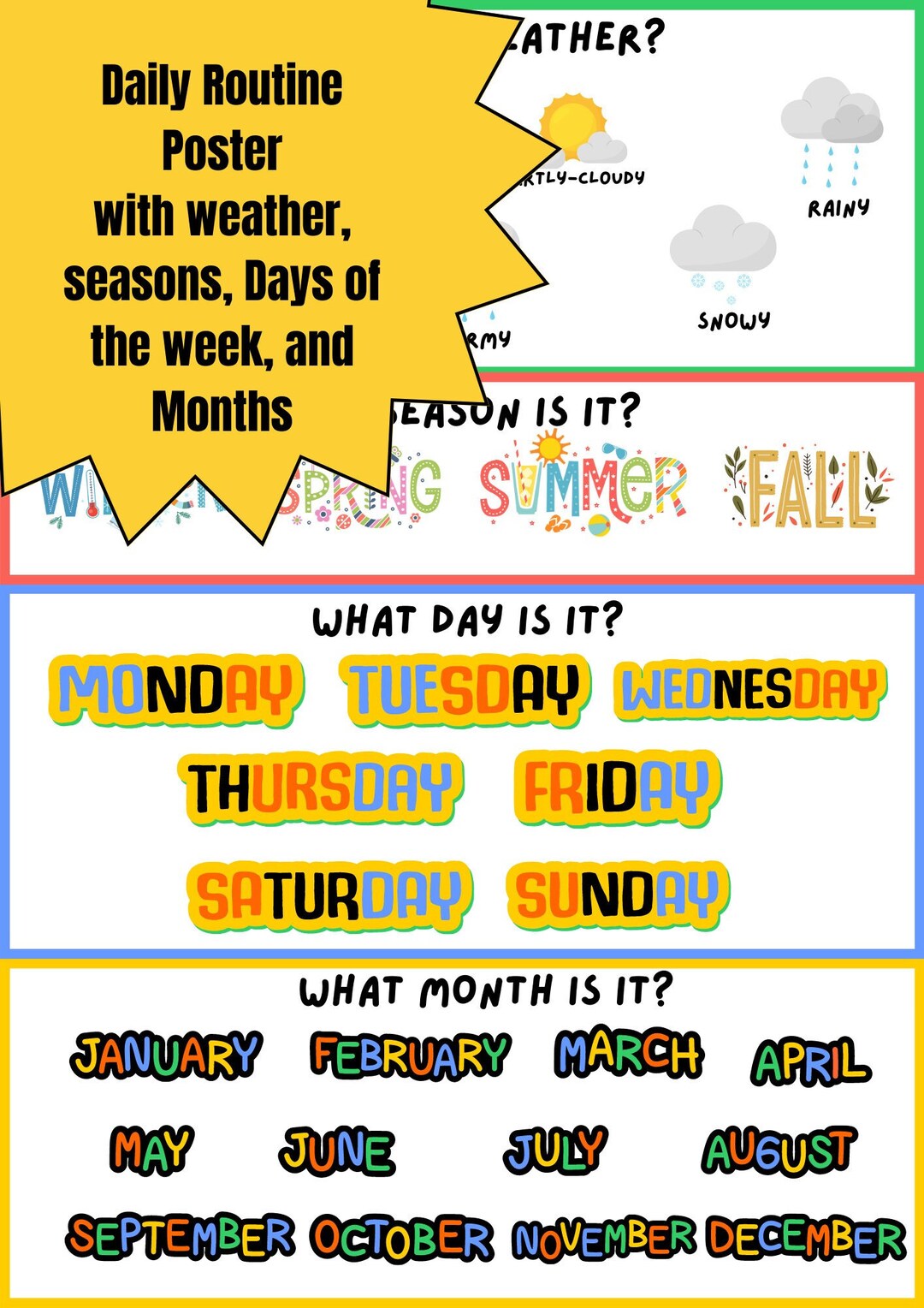 Daily Routine Poster - Etsy