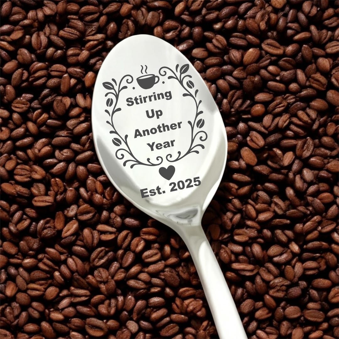 Personalized Anniversary Spoon, Custom Engraved Stainless Steel Gift - Etsy