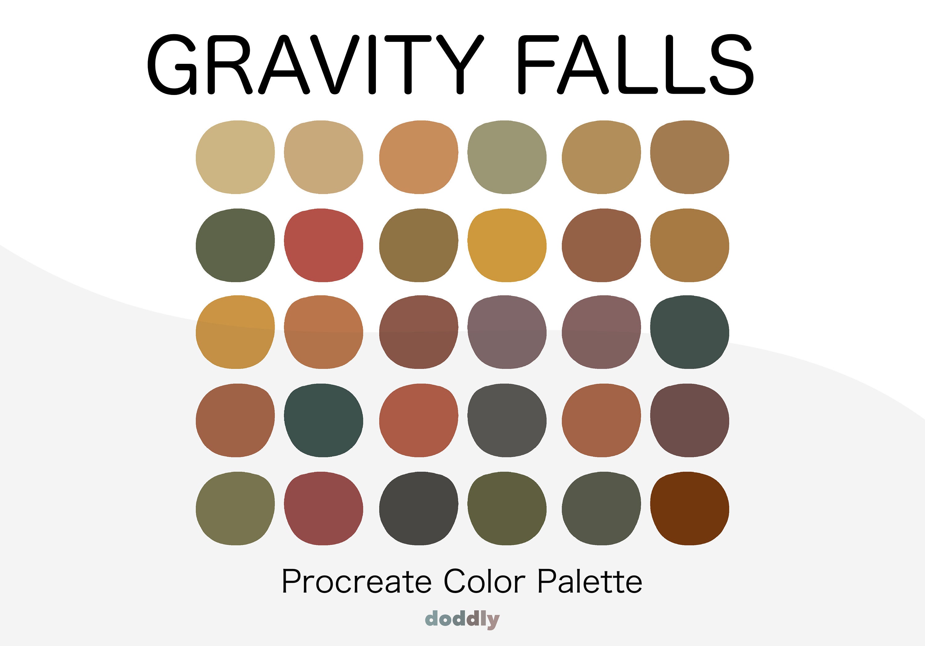 Gravity Falls Procreate Color Palette Procreate Palette - Etsy