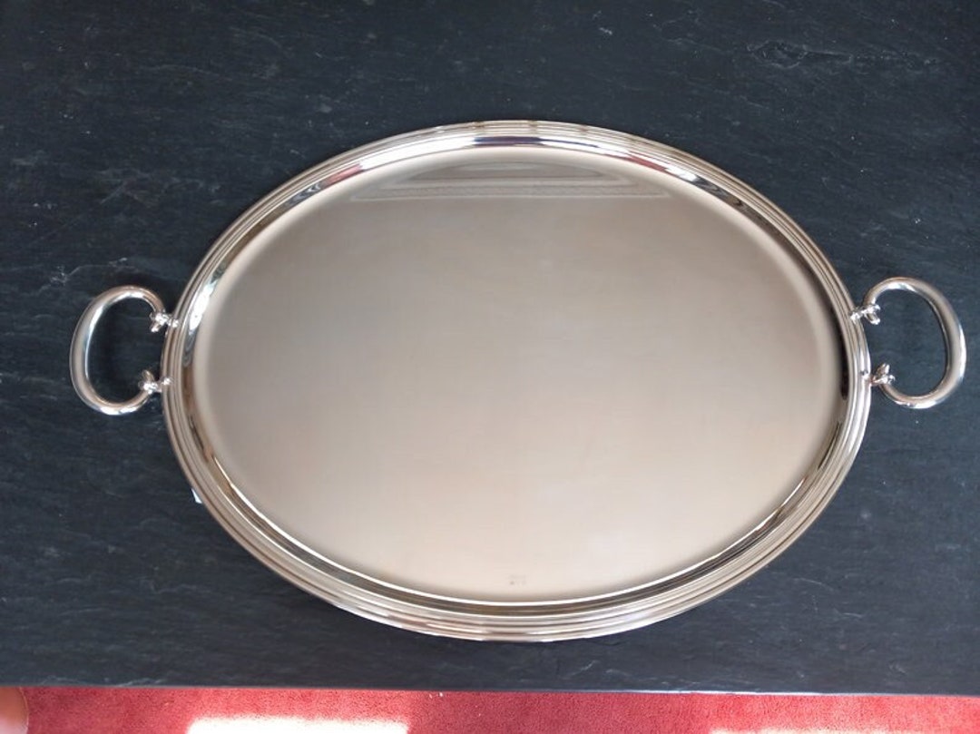 Oval Serving Tray With CRISTOFLE Handles - Etsy