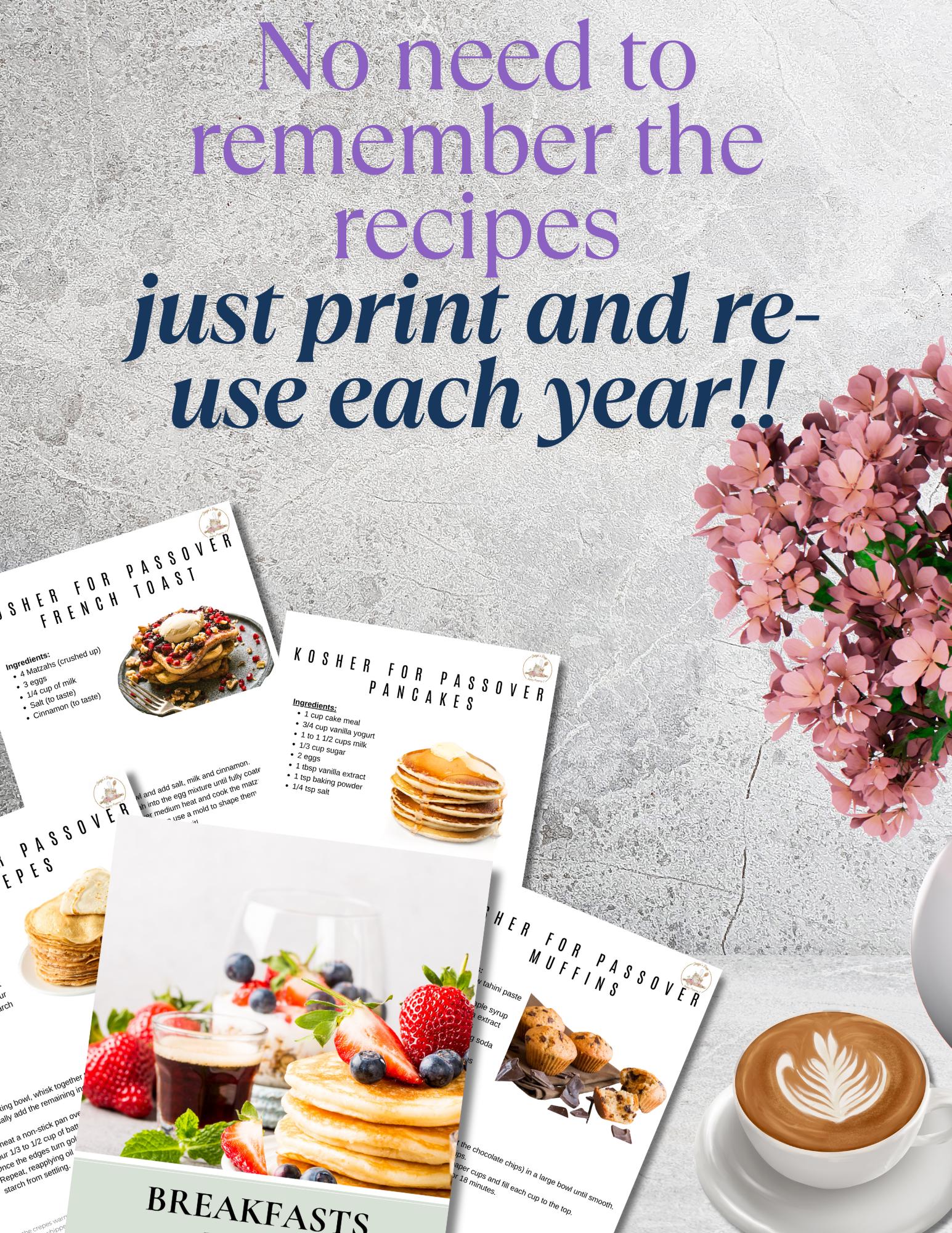 Passover Breakfast Recipes | Printable Kosher for Pesach Ebook ...