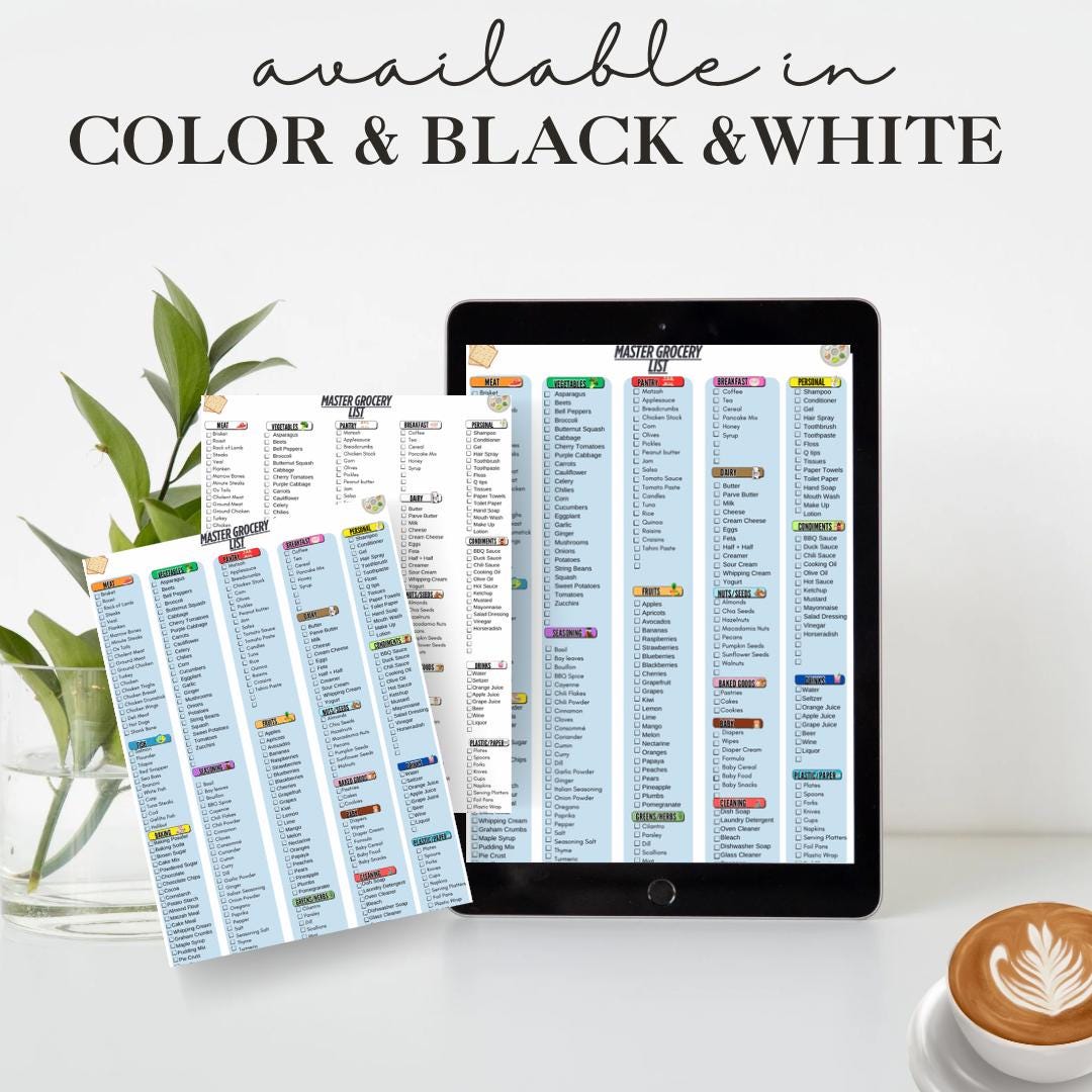 Passover Shopping List: Kosher Grocery Guide, Pesach Meal Planning (PDF ...