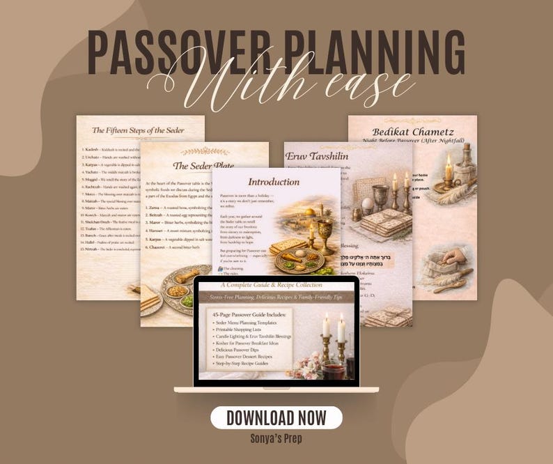 Passover Planner Printable | Seder Planning Guide | Jewish Holiday ...