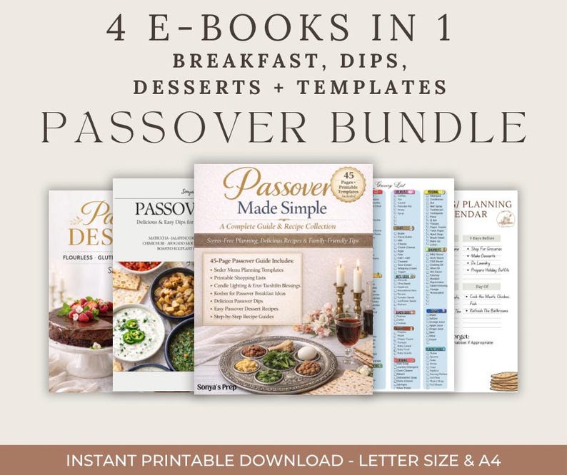 Passover Planner Printable | Seder Planning Guide | Jewish Holiday ...