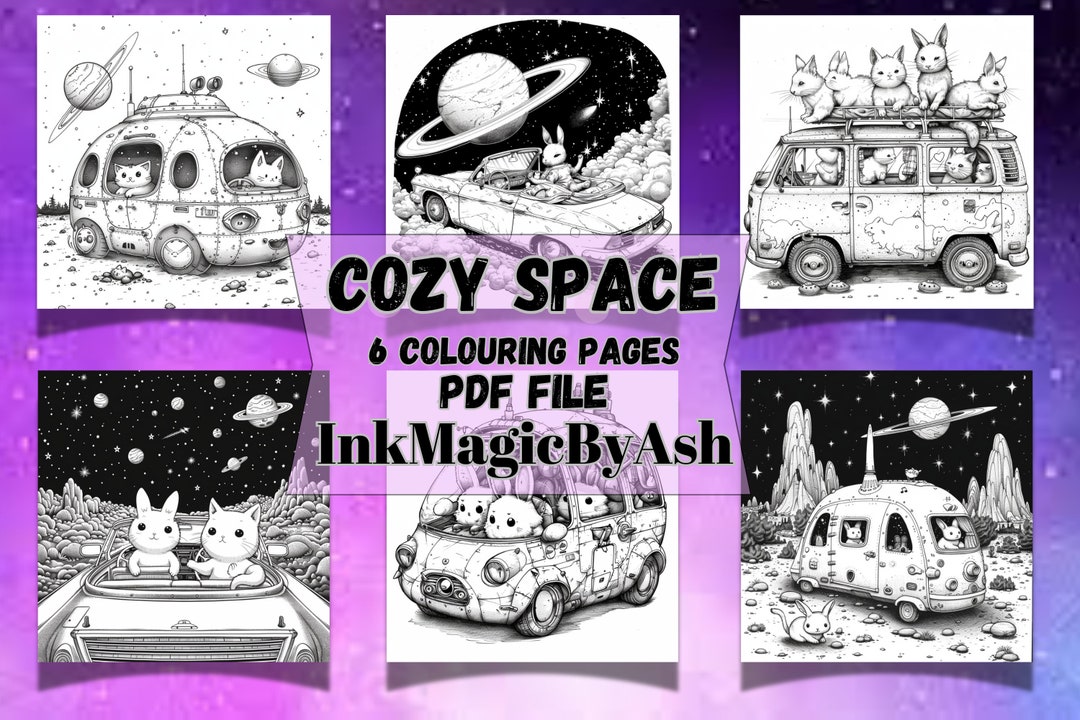 COZY SPACE Coloring Book V2,fantasy Anime Coloring Page, Adult & Kids ...