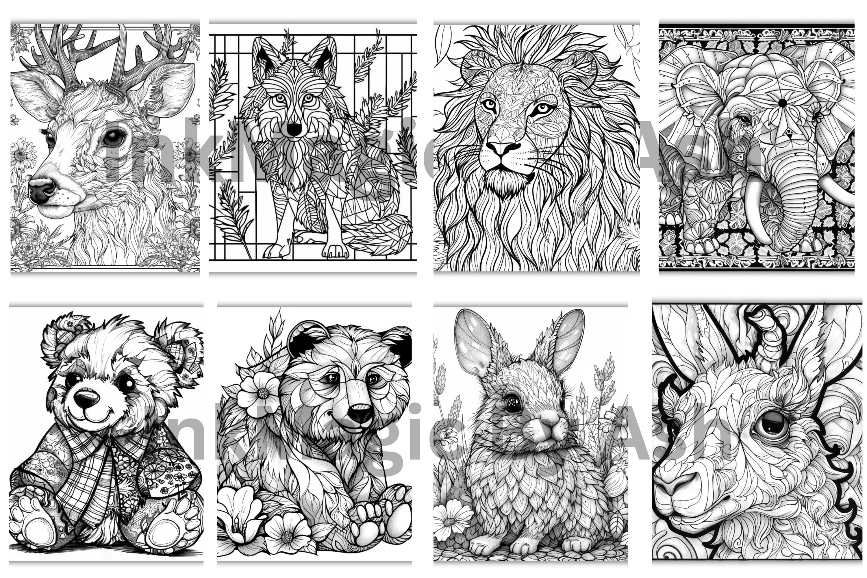 Patchwork Animals V2 Coloring Pages Coloring Pages Adults and Kids ...