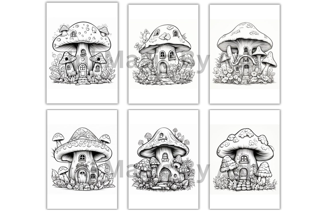 Mini Mushroom Coloring Book, Cute Coloring Pages, Coloring Pages of ...
