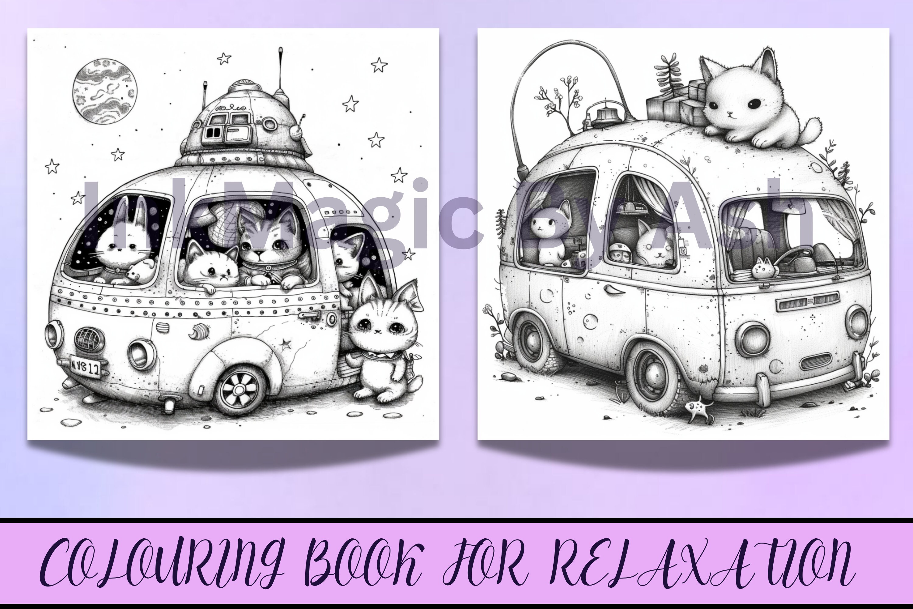 COZY SPACE Coloring Book V3,fantasy Anime Coloring Page, Adult & Kids ...