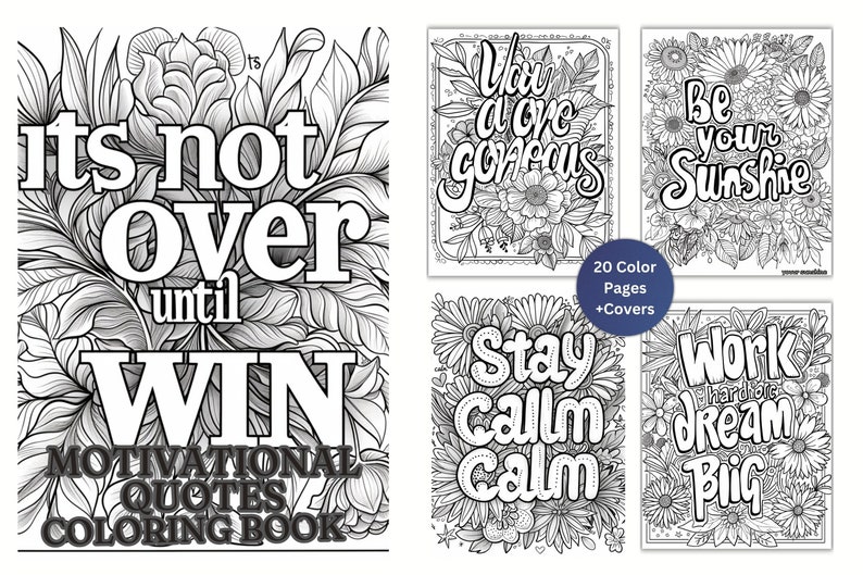 Motivational Quotes Coloring Pages for Kids & Adults, Printable ...