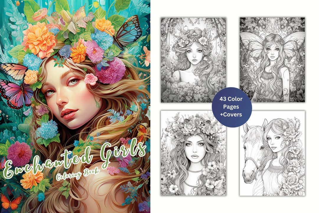 43 Enchanted Girls Coloring Pages for Fantasy Anime Fans Adults+kids ...